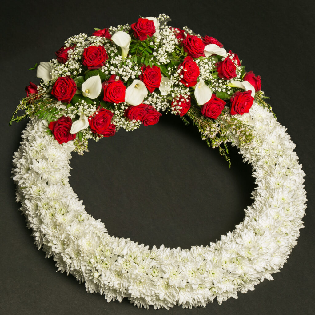 Krans Rood Wit - Rouwbloemenservice